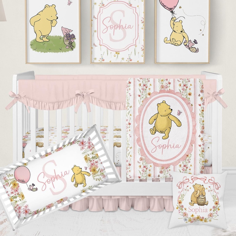 Winnie the Pooh Crib Bedding - Etsy