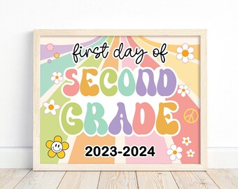 First Day of Second Grade Printable Sign - Instant Digital Download ...
