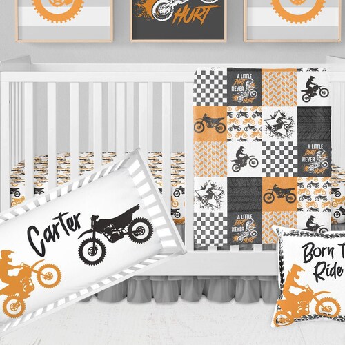 Dirt Bike Baby Bedding Set Motocross Crib Bedding Set Baby - Etsy