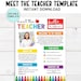 Rainbow Meet the Teacher Template, Editable Teacher Printable, Back to ...