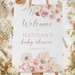 Boho Welcome Sign, Floral Baby Shower Sign, Pink Boho Baby Shower ...