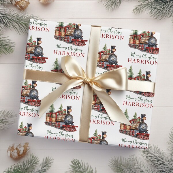 Train Wrapping Paper - Etsy