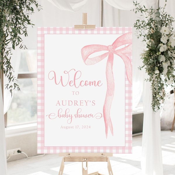 Pink Bow Baby Shower - Etsy