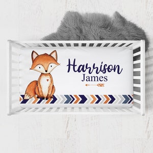 Personalized Fox Crib Sheet, Fox Crib Bedding, Crib Sheets Boy, Baby ...