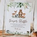 Woodland Diaper Raffle Sign, Greenery Woodland Baby Shower Sign Boy ...