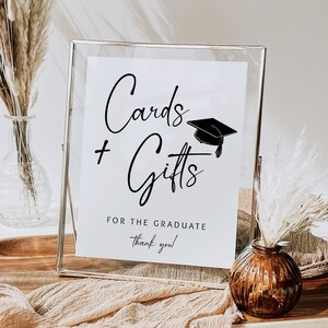 Graduation Cards and Gifts Sign, Editable Graduation Signs Printable ...