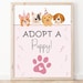 Adopt A Puppy Sign, Printable Puppy Party Signs, Puppy Party Games, Let ...