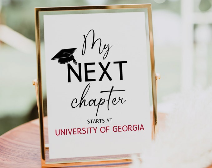 Graduation Printable Sign, My Next Chapter Starts At, Editable ...