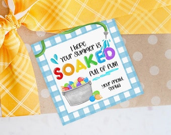Water Balloon Gift Tag Last Day of School Tag Printable - Etsy