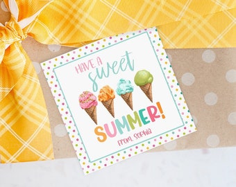 Have A Sweet Summer Ice Cream Gift Tag 2x3 - Etsy