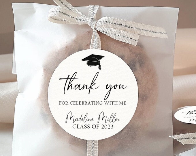 Graduation Thank You Stickers,graduation Favor Stickers,class of 2024 ...