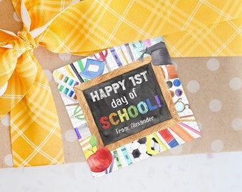 PRINTABLE Back to School Gift Tag, Happy First Day of School Gift Tags ...