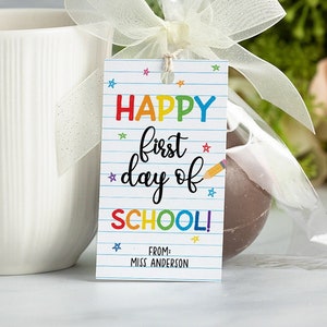 Printable First Day of School Gift Tag, Back to School Tag Template ...