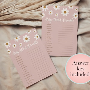 Daisy Baby Shower Game Bundle, Daisy Baby Shower Bundle, Boho Daisy ...