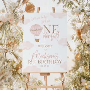 Onederful 1st Birthday Welcome Sign, Girl First Birthday Sign, First ...