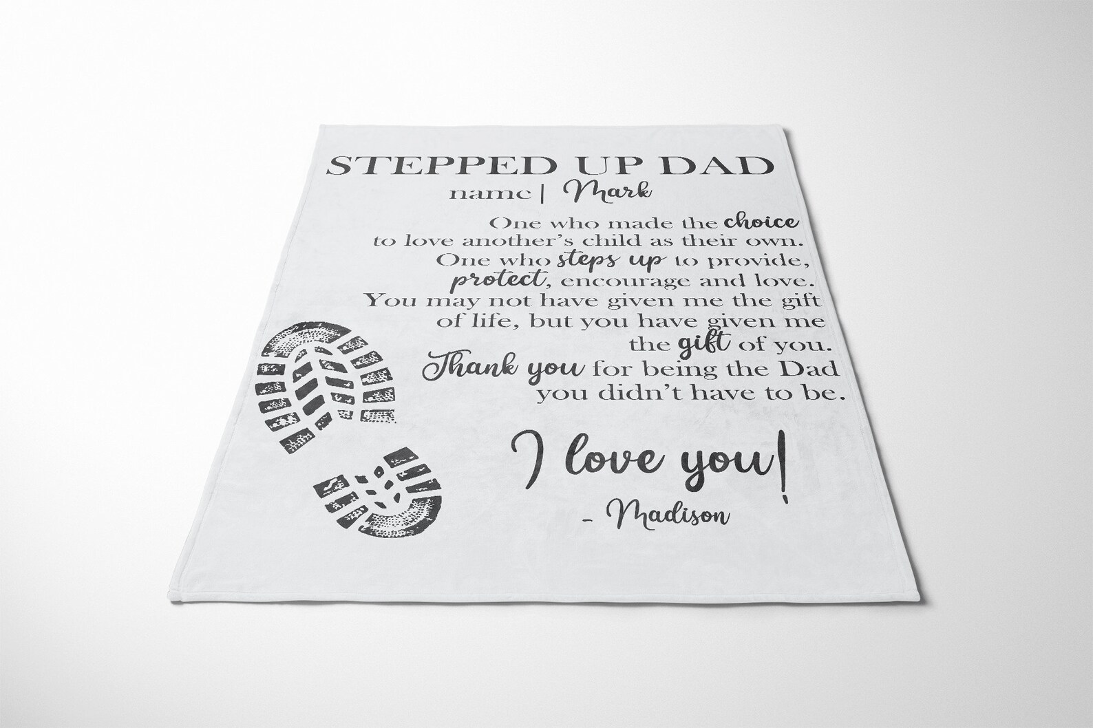 Step Dad Gift, Stepped up Dad Definition Gift, Personalized Dad Blanket ...