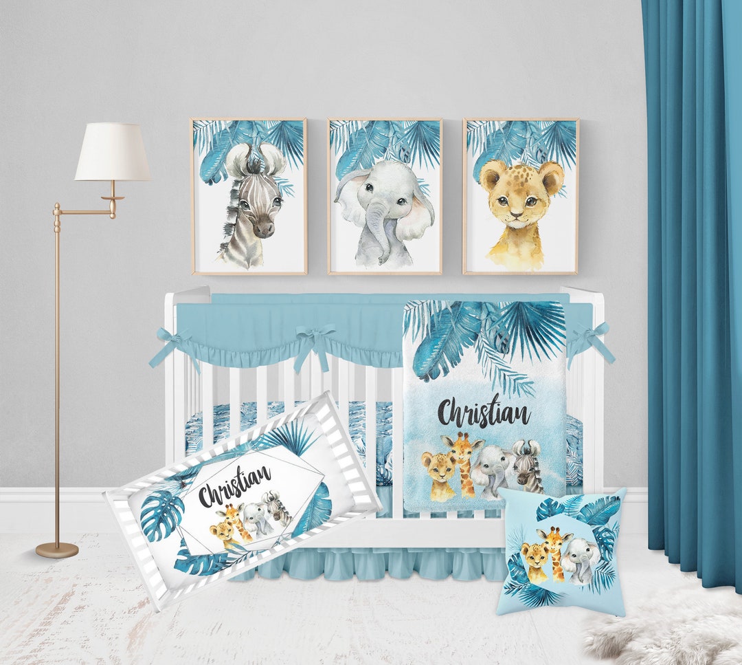 Baby Boy Crib Bedding, Safari Crib Bedding Set, Safari Nursery, Safari ...