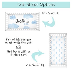 Cloud Crib Bedding Set, Baby Boy Crib Bedding, Cloud Nursery, Cloud Baby Bedding, Personalized ...