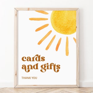 Sun Cards and Gifts Sign, Here Comes the Son Baby Shower Sign ...
