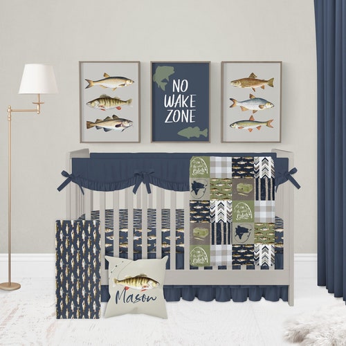 Fishing Crib Sheet Crib Sheets Boy Baby Boy Crib Bedding - Etsy