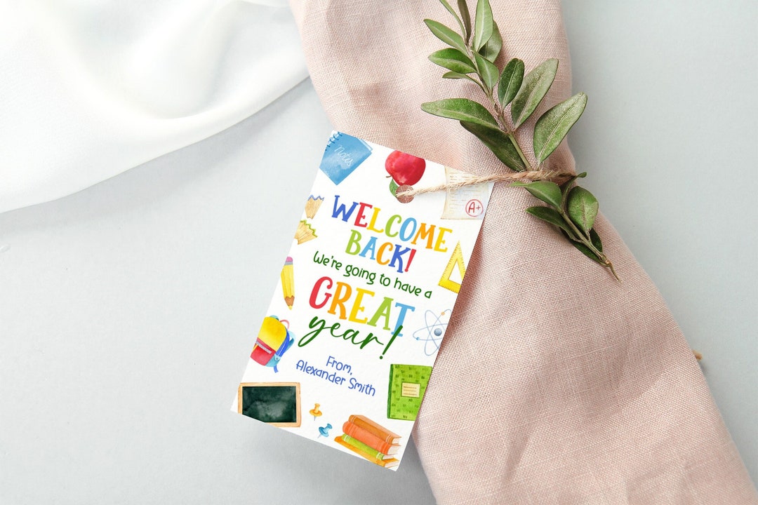 Welcome Back to School Tag, Editable Back to School Gift Tag, Printable ...