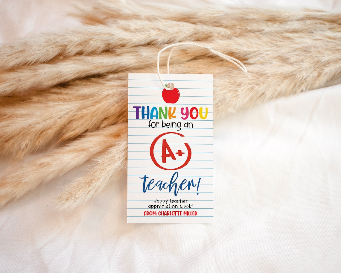 Thank You Gift Tags Printable A Teacher Appreciation Week - Etsy