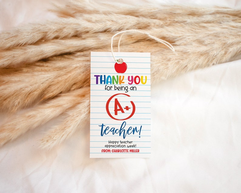 Thank You Gift Tags Printable A Teacher Appreciation Week - Etsy