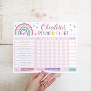 Editable Rainbow Reward Chart, Girl Rainbow Behavior Chart Printable ...