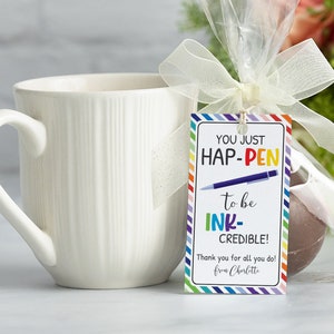 Editable Teacher Appreciation Pen Gift Tag, Teacher Thank You Gift Tags ...