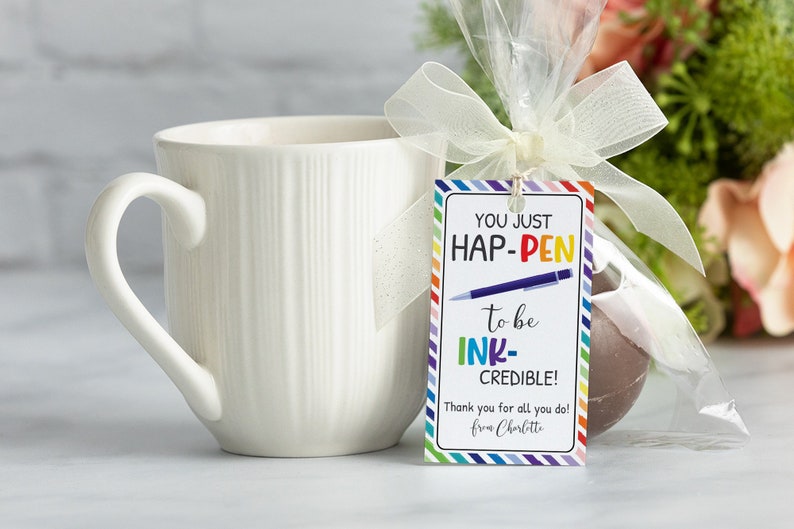 Editable Teacher Appreciation Pen Gift Tag Teacher Thank You - Etsy