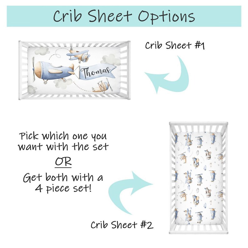 Airplane Crib Bedding Set Boy Baby Boy Crib Bedding Sets - Etsy