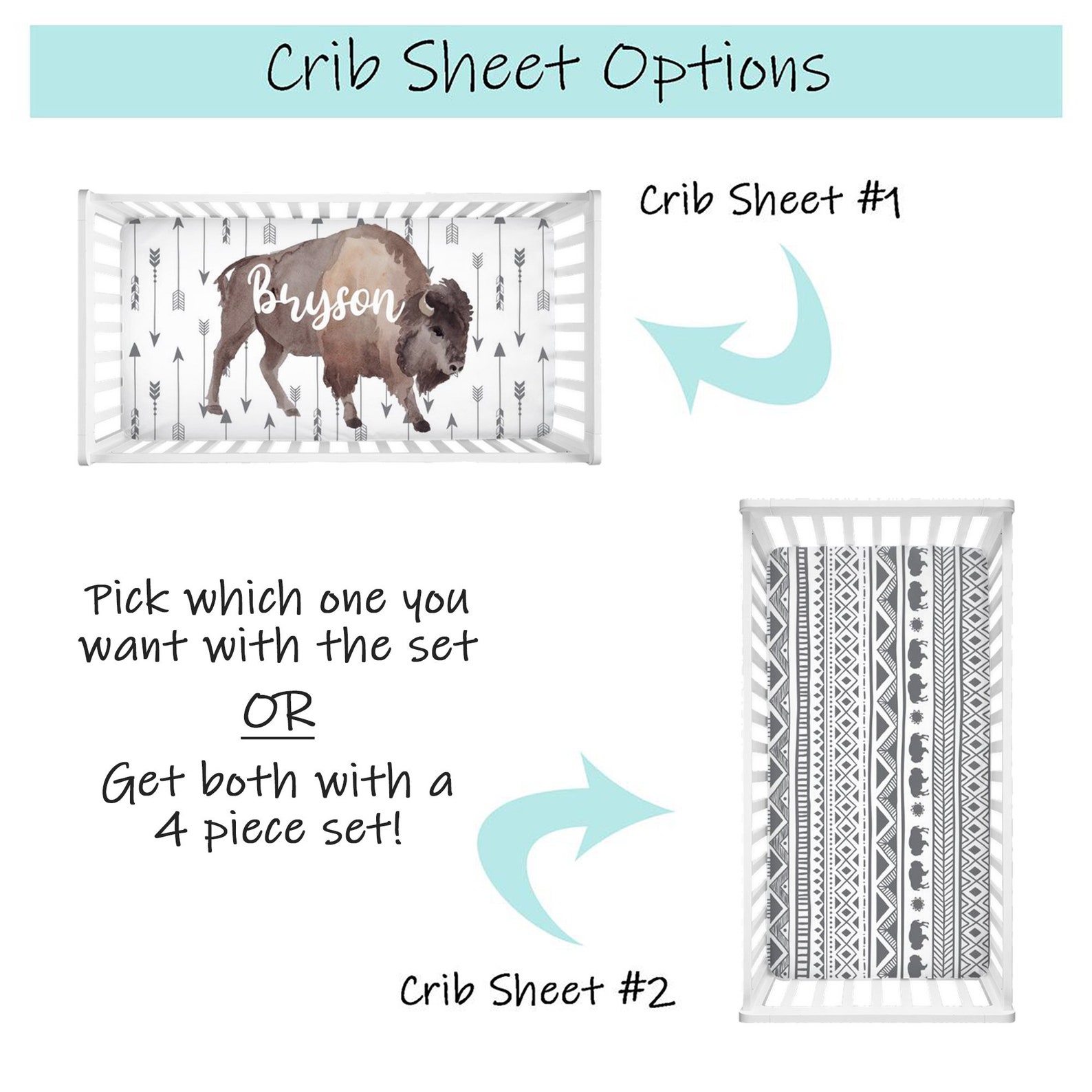 Buffalo Crib Bedding Set Boy Baby Boy Crib Bedding Set - Etsy