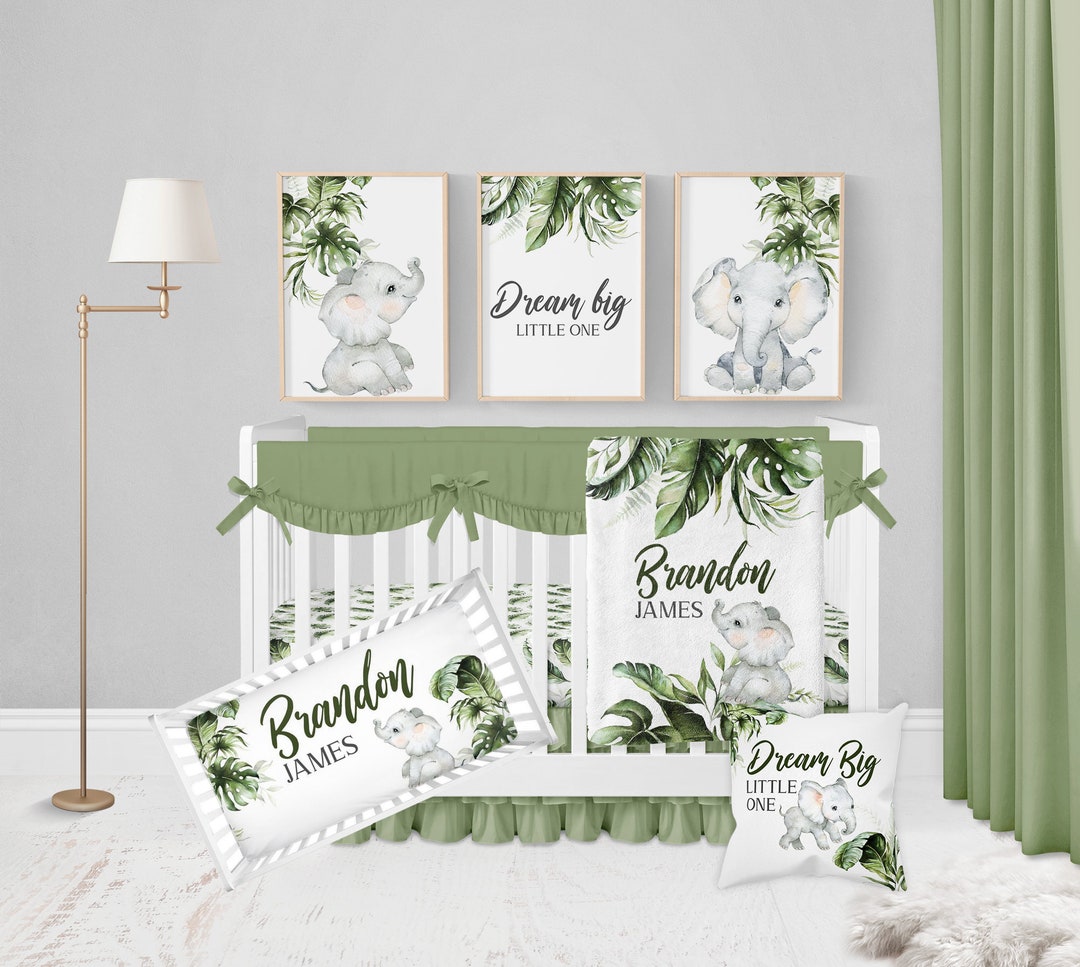 Elephant Baby Bedding Set, Baby Boy Crib Bedding, Elephant Crib Bedding ...