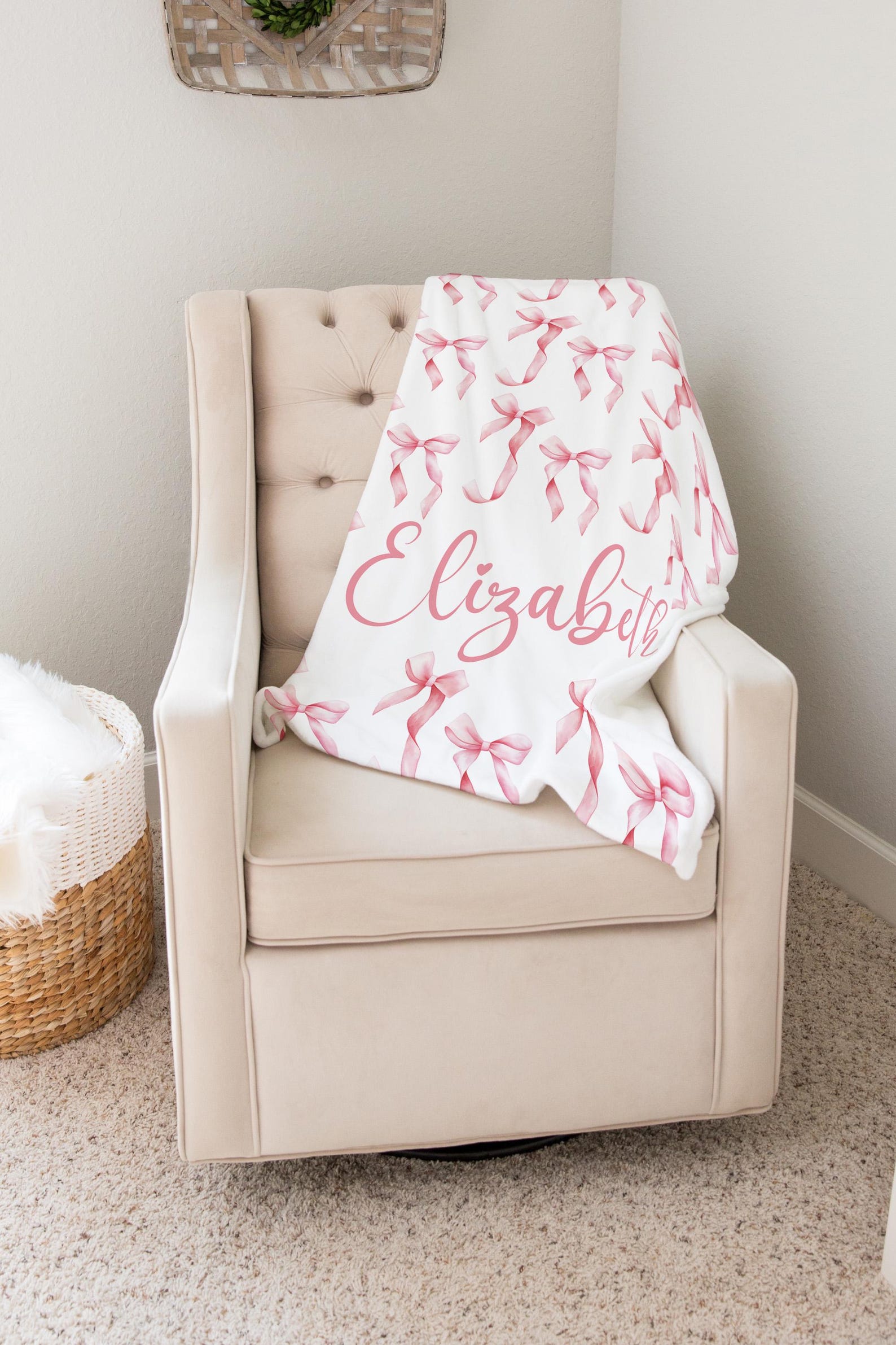 Pink Bow Crib Bedding Set Girl, Baby Girl Crib Bedding, Baby Bedding ...