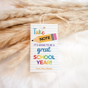 Back to School Gift Tags, Take Note Tag, Pen Marker Gift for Teacher ...