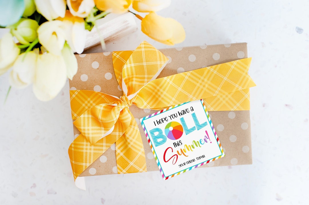 Hope You Have A Ball This Summer Tag, Editable End of Year Tags, End of ...