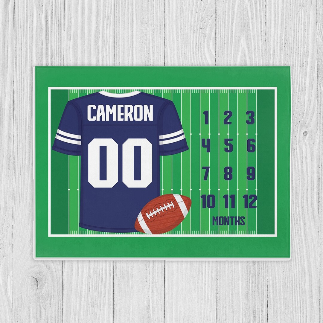 Football Milestone Blanket, Baby Boy Milestone Blanket, Monthly Baby ...