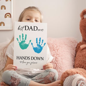 Best Dad Hands Down Printable, Handprint Art for Dad, Fathers Day ...