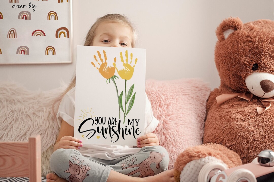 You Are My Sunshine Handprint Craft, Mothers Day Handprint Art Print ...