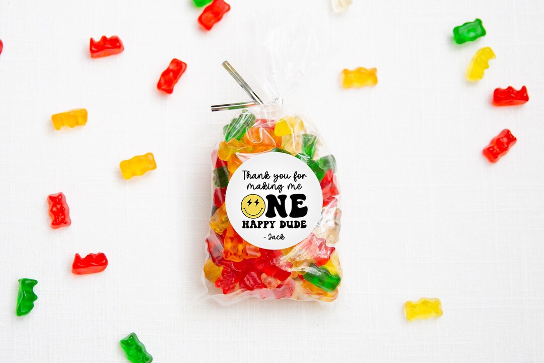 One Happy Dude Thank You Stickers, One Happy Dude Birthday Personalized ...