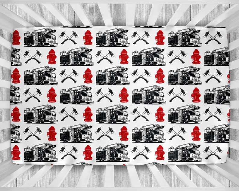 Firefighter Baby Bedding Boy Crib Bedding Set Firefighter | Etsy
