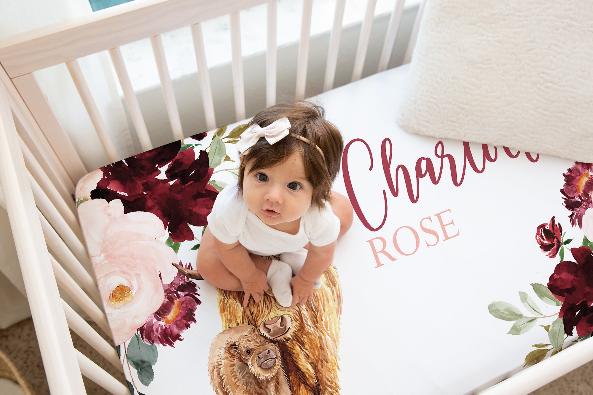 Highland Cow Crib Sheet Personalized Crib Sheets Girl - Etsy