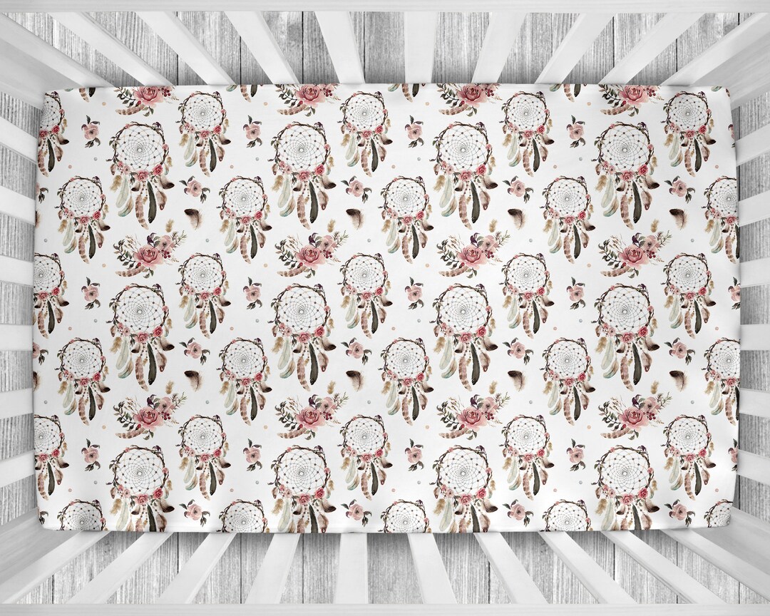 Boho Crib Sheet, Crib Sheets Girl, Boho Crib Bedding, Dream Catcher ...