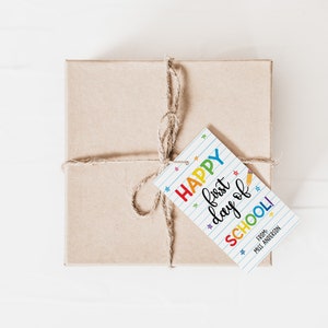 Printable First Day of School Gift Tag, Back to School Tag Template ...