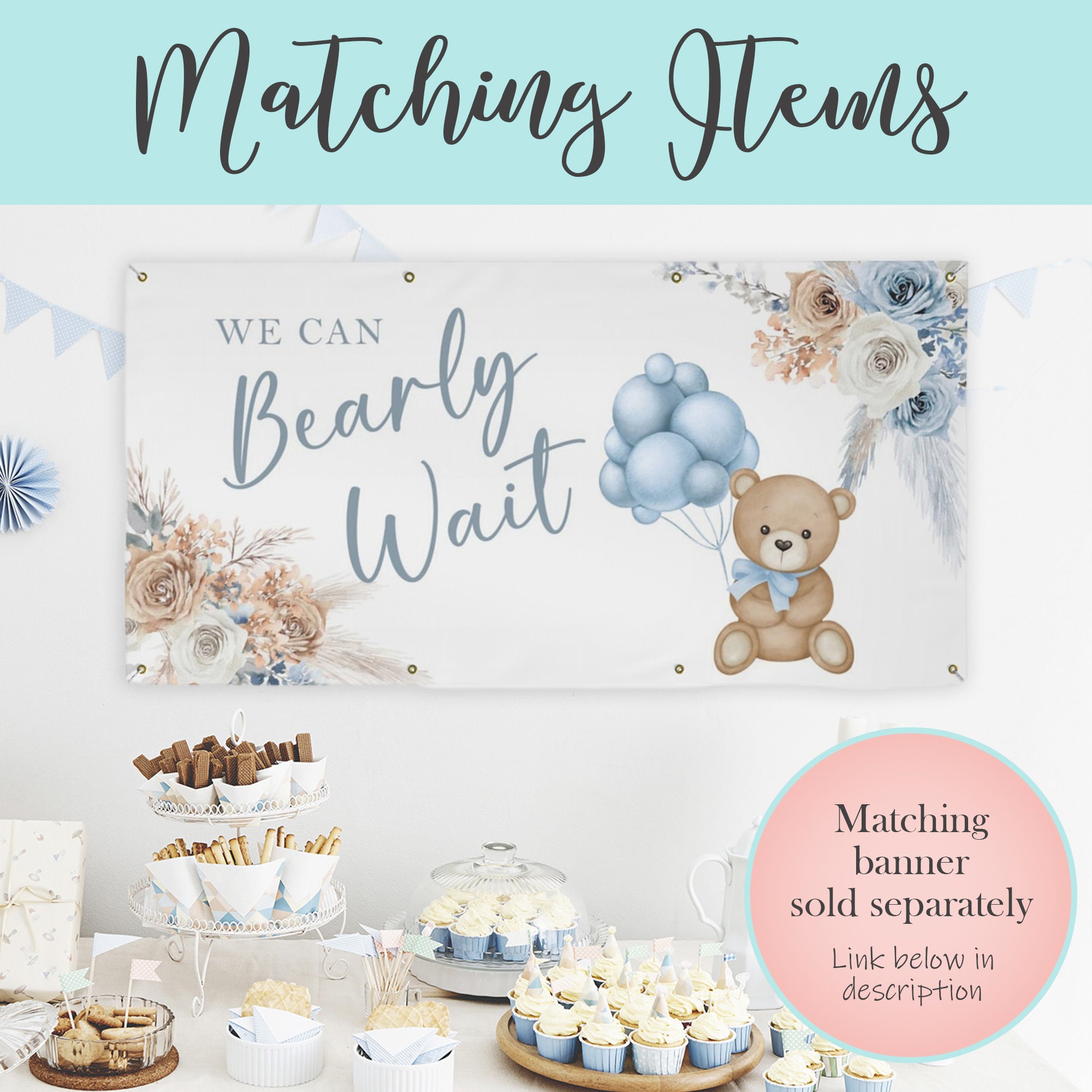 Teddy Bear Baby Shower Welcome Sign Baby Shower Sign Boy - Etsy