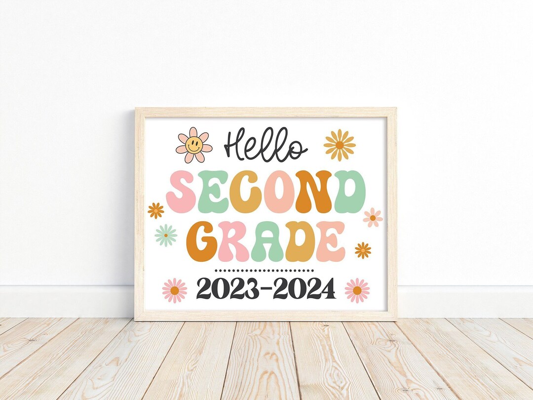 First Day of 2nd Grade Sign, Printable First Day of School Sign Girl ...