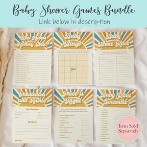 Baby Bingo Game, Baby Shower Bingo Cards, Sun Baby Shower Games, Baby ...