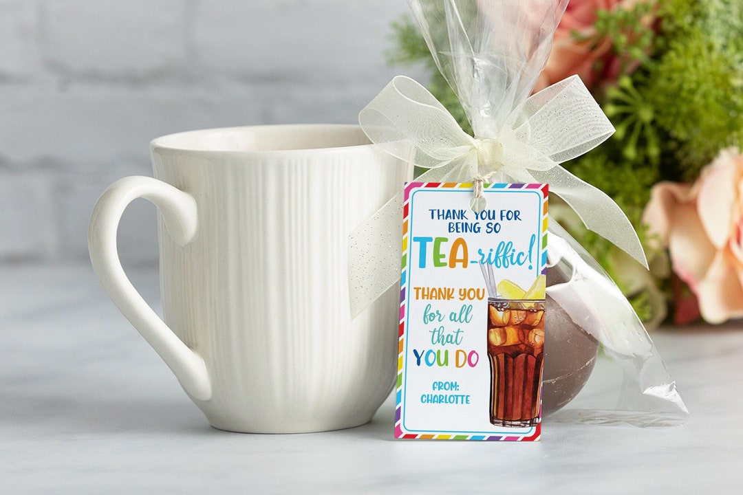 Iced Tea Gift Tag Printable, Editable Teacher Appreciation Tags ...
