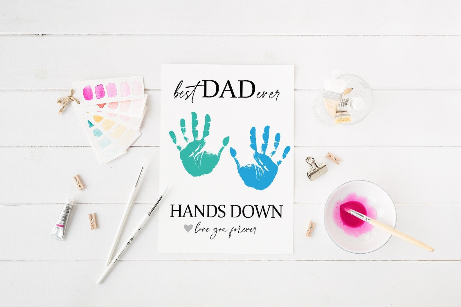 Best Dad Hands Down Printable, Handprint Art for Dad, Fathers Day ...