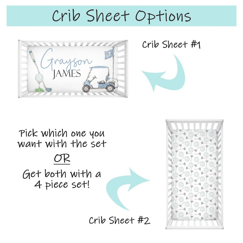 Golf Crib Bedding Set Boy, Golfing Baby Boy Crib Bedding Blue, Golf ...